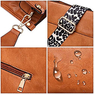 Women Shoulder Crossbody Bag Vintage Handbags Purse with Leopard Guitar Strap Medium Satchel Hobo Bag, Cow Pattern
