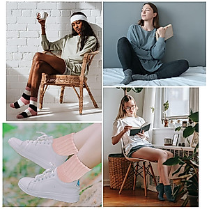 Zando Womens Wool Socks for Women Warm Cozy Thick Socks Knit Pattern Cute Socks Merino Crew Socks for Women Athletic Long Hiking Socks Women Winter Sock Yellow