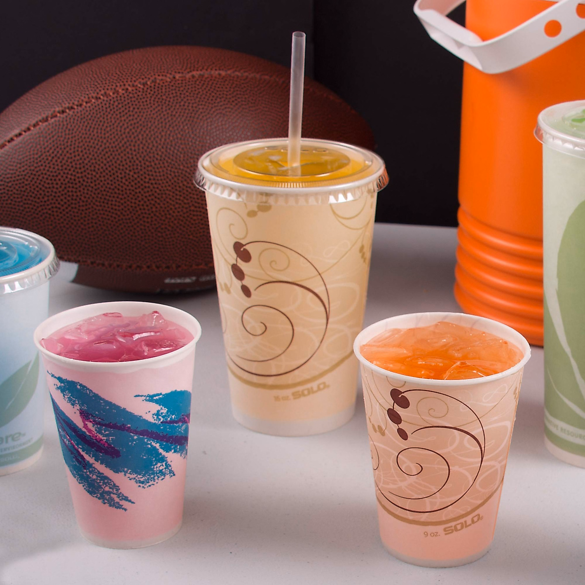 SOLO R7N-J8000 7 oz Symphany Waxed Paper Cold Cup (Case of 2000), beige, 3.7"