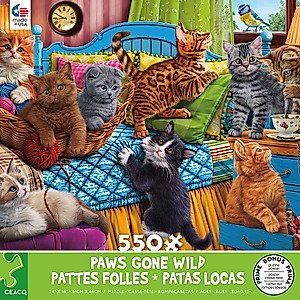 Ceaco - Paws Gone Wild Collection - Cute Kittens - 550 Piece Jigsaw Puzzle