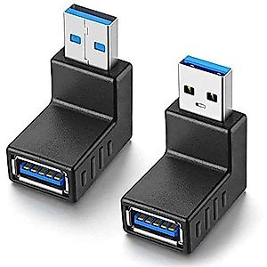 URWOOW Super-Speed USB 3.0 Adapter Converter Coupler Connector 90 Degree Male to Female Combo Vertical (Up and Down Angle)