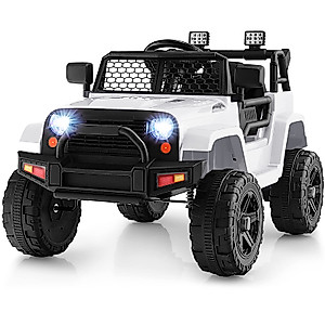 12V Electric Ride On Car for Kids with Remote Control, Storage, LED Lights, MP3 - Costzon