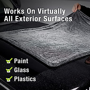ExoForma Mega Car Drying Towel from No Streaks, Scratches, or Water Spots - Large Premium 1200 GSM Microfiber - Double Twist Pile & Edgeless Design for 1 Quick & Effortless Dry - 24” x 36”