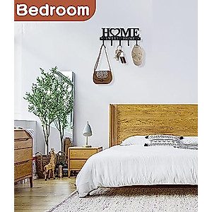 WIPHANY Sweet Home Key Holder Wall Mounted Black Metal Decorative Keys Holder Home Design Organizer for Key Rack for Entryway Hooks Home Hangers