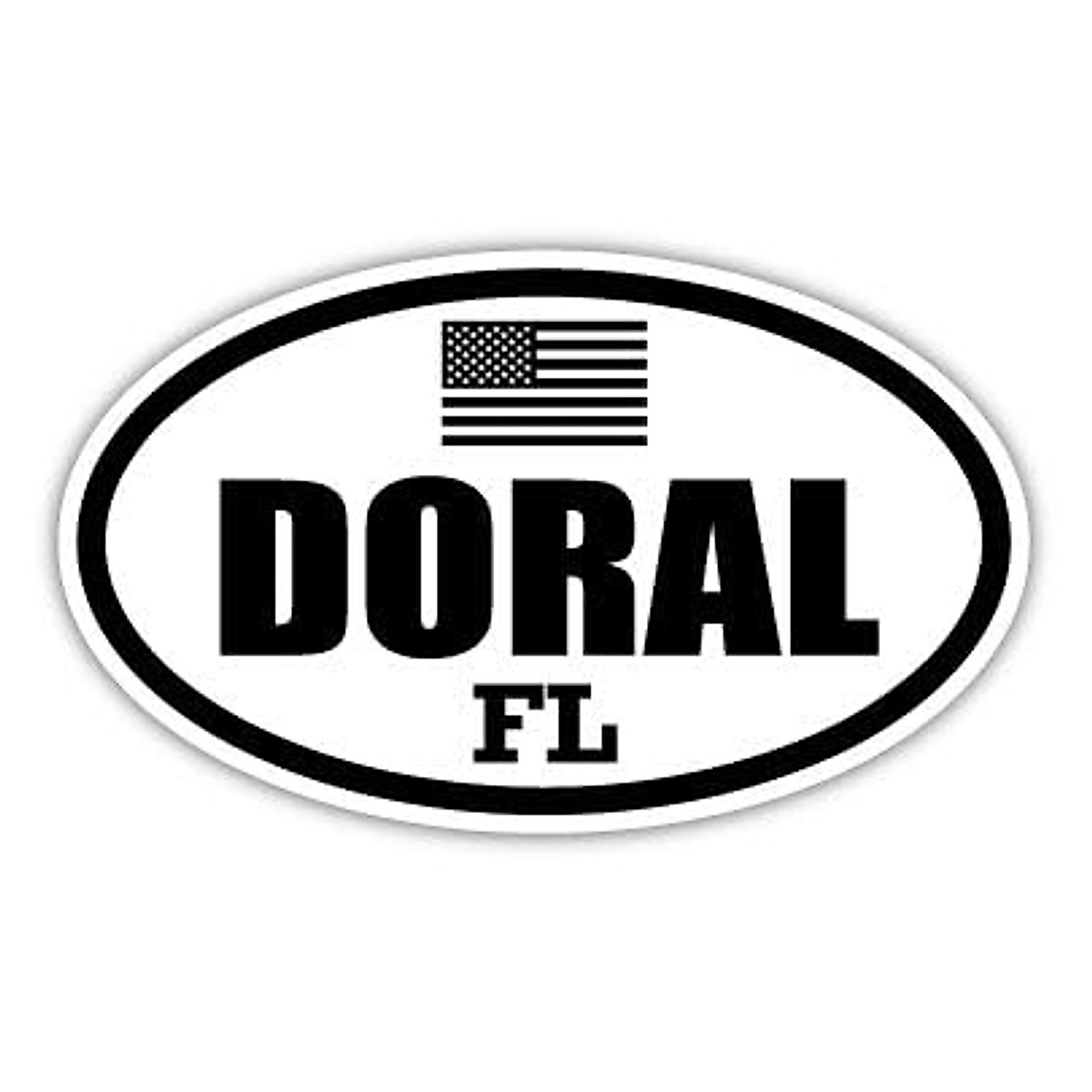 3 Pack Reflective Doral FL Florida Miami-Dade County Stealthy US Flag Euro Decal Sticker Vinyl for Hard Hats, Bottles, Glass, Toolbox 2" x 3"