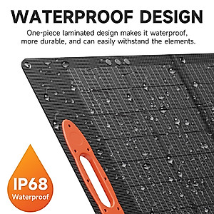 TWELSEAVAN 160W Portable Solar Panel for Jackery/EF/Bluetti/Anker/Goal Zero Power Station, IP68 Waterproof 23.5% Efficiency ETFE Foldable Solar Charger with Adjustable Kickstand for Camping Outdoor