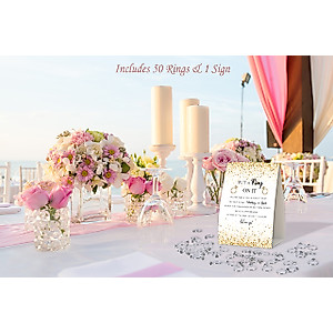 Put a Ring On It,Don't Say Bride or Wedding Game,Bridal Shower Games 50 Guests,Gold Confetti Bridal Shower Game,Engagement Party,Bachelorette Decorations for Party,Bridal Shower Favors-L12