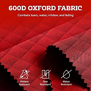 ZOBER Wrapping Paper Storage Containers - 40.5x14x6 Inch, Quilted, Duffle Bag-Style Gift Wrap Organizer and Storage Bag w/Wheels, Zipper and Double Handle for Christmas Decorations - Red