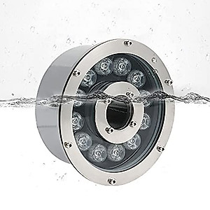 IP68 Waterproof LED Fountain Lights - Underwater Lights Pond Lights Pool Lights Landscape Lights Underwater Spotlight, for Outdoor, Garden (Color : Blue Light, Size : 6W(24V))