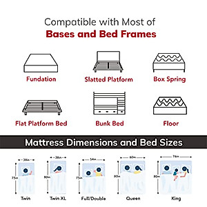 MLILY King Mattress, Manchester United 12 Inch Memory Foam Bamboo Charcoal Mattress, Cool Sleep & Pressure Relief, Made in USA, White