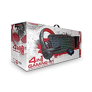 HyperGear 4-in-1 Gaming Kit RGB Backlit Gaming Keyboard, 4 Level DPI Switch Mouse, Stereo Gaming Headphones with Mic, Mousepad for PC in Game & Online Chat