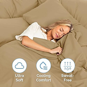 Queen 6 Piece Sheet Set - Breathable & Cooling Bed Sheets - Hotel Luxury Bed Sheets for Women, Men, Kids & Teens - Comfy Bedding w/ Deep Pockets & Easy Fit - Soft & Wrinkle Free - Queen Beige Sheets