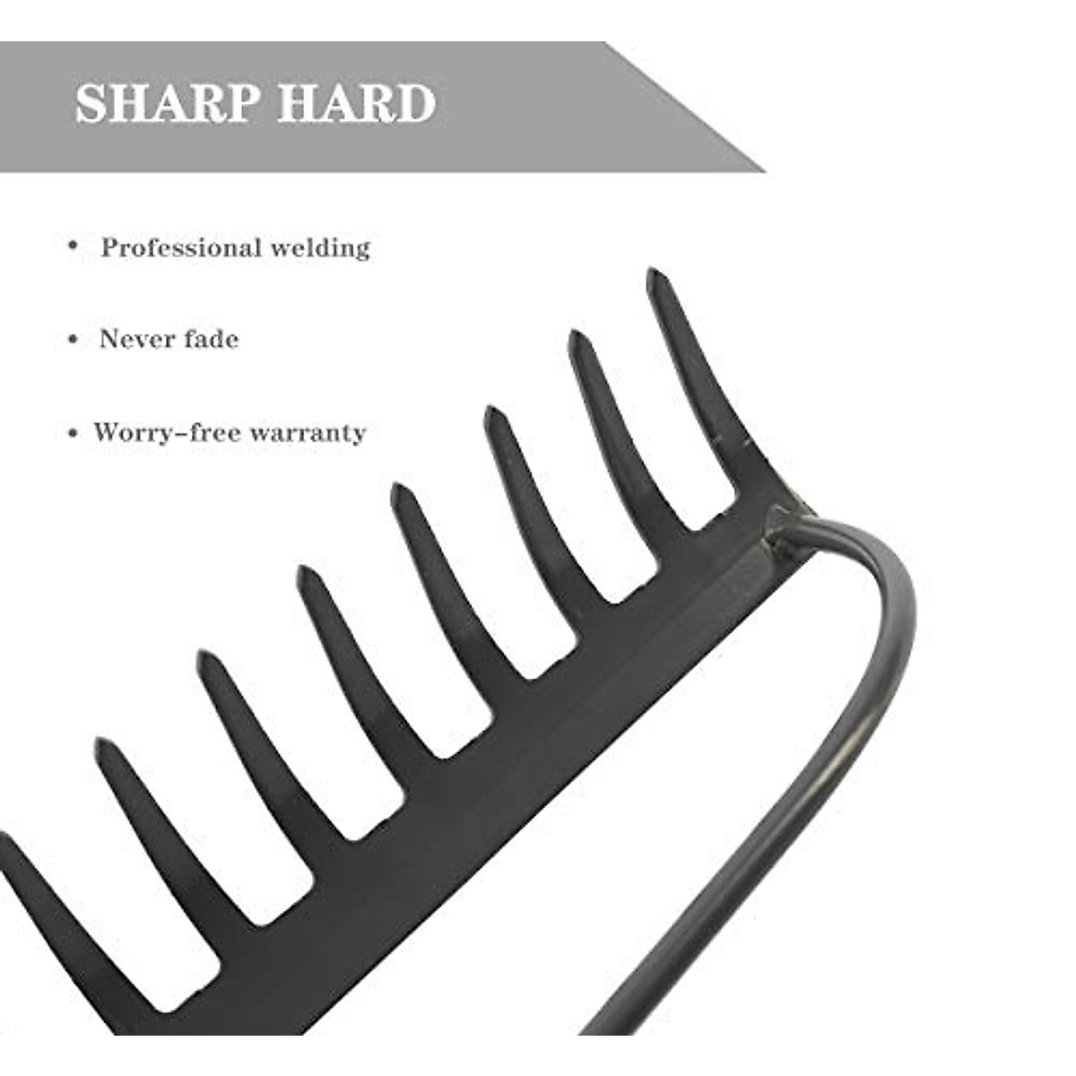 FLY HAWK 5 FT Bow Rake Heavy Duty，for lawns Raker to Gather Fallen Leaves, Weeds，Strong Hold When Working – Rust-Free(5 FT)