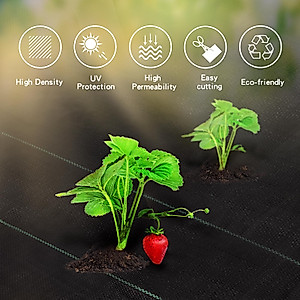 MLZPU 1.4ftx50ft Weed Barrier Landscape Fabric Heavy Duty, Weed Gardening Ground Cover Mat, Weed Control Garden Cloth，Woven Geotextile Fabric for Underlayment，Commercial Driveway Fabric Black