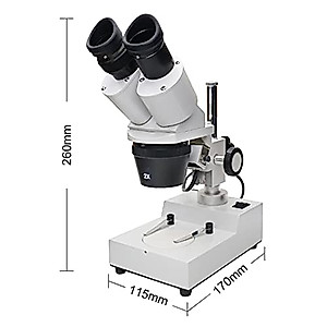 Binocular Stereo Microscope Industrial Stereo Microscope Top LED Illumination Mobile Phone PCB Soldering Repair Tool (Color : OneColor, Size : 20X and 40X)