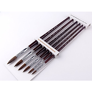Artist Paint Brushes-Superior Sable Watercolour Brushes Round Point Tip Paint Brush Set for Watercolor Acrylic Painting Supplies