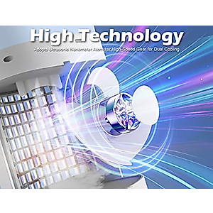 Portable AC Air Conditioner Fan, Evaporative Mini Air Conditioner with 3 Speeds 7 Colors, 600ML Large Water Tank Air Cooler, Misting Humidifier Small Desk Cooler Fan for Room, Home, Car and Office