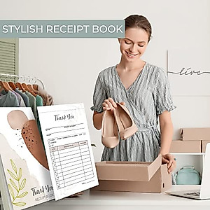 Simplified Abstract Thank You Receipt Book for Small Businesses - Aesthetic and Easy to Use Receipt Pad - The Perfect Business Supplies That Helps You and Your Happy Clients to Stay Organized