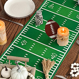 Artoid Mode Touch Down American Football Court Table Runner, Rugby Boy Fall Birthday Party Kitchen Dining Table Decoration for Home Decor 13x72 Inch