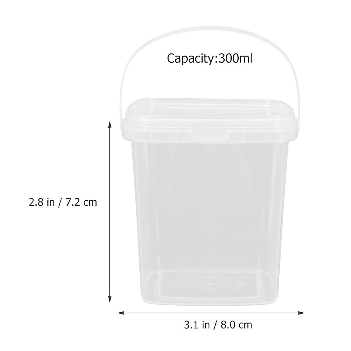 Freezer Storage Containers with Lids and Handle, 300ml Clear Plastic Storage Bucket Containers, Clear Storage Case Ice Cream Bucket Meal Prep Containers for DIY Art Craft, Pigment, Small Tools,50 Pack