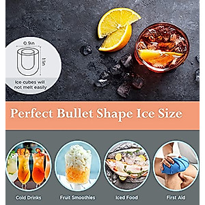 PRESTIGE CARTRIDGE26Lbs Portable Ice Maker, Compact Ice Maker Countertop Machine, 9 Ice Cubes Ready in 7 Mins, 26lbs Per Day, Bullet Shape Ice, 1.5L Electric Ice Maker, for Party Home Camping(Black)