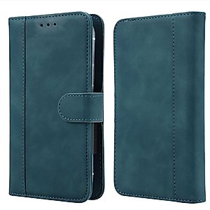 Ranyi for IRIS Connect Case, IRIS Connect Phone Case, Universal Leather Wallet Case with Credit Card Holder Movable Clip Magnetic Flip Wallet Case for Consumer Cellular IRIS Connect 6.5" 2023 -blue
