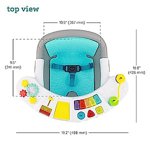 Infantino Music & Lights 3-in-1 Discovery Seat and Booster - Convertible, Infant Activity and Feeding Seat with Electronic Piano for Sensory Exploration, for Babies and Toddlers, Teal