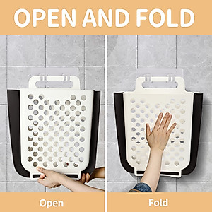 Yaromo Collapsible Laundry Baskets Plastic Laundry hamper Thickened Support Portable And Wall Laundry Hamper,Durable Unbreakable 3 UNIT(Size L+M+S) Wihte(57 L/15 Gallon)