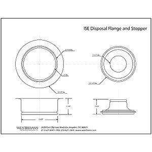 Westbrass A2089-62 4-1/4" Kitchen Sink Waste Disposal Drain Flange and Stopper, Matte Black