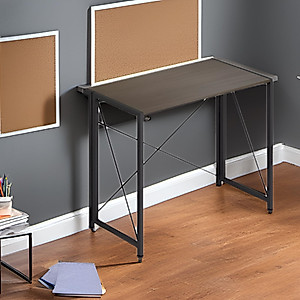 ENGERIO Folding Desk, Small Foldable Desk 35.4" for Small Spaces, Space Saving Computer Table Writing Computer Desk Workstation for Home Office, Easy Assembly