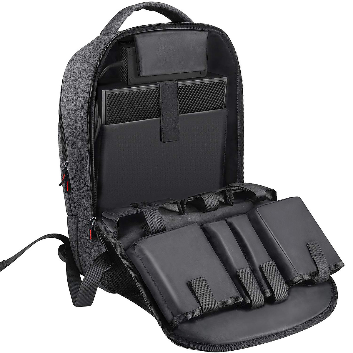 VORI Game Elite Traveling Backpack for Nintendo Switch and Switch OLED Model 2021, Portable Carrying Storage Bag for PS4 Slim and Xbox ONE, Protective Design for Home Storage and Travel, Grey