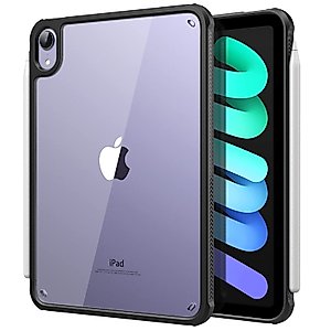TiMOVO Case for iPad Mini 7 2024 (A17 Pro) / iPad Mini 6 2021, iPad Mini 7th/6th Generation Case 8.3 inch, Ultra Slim Clear Shock Absorbant Flexible TPU Edge Case, Support Apple Pencil Pro - Black