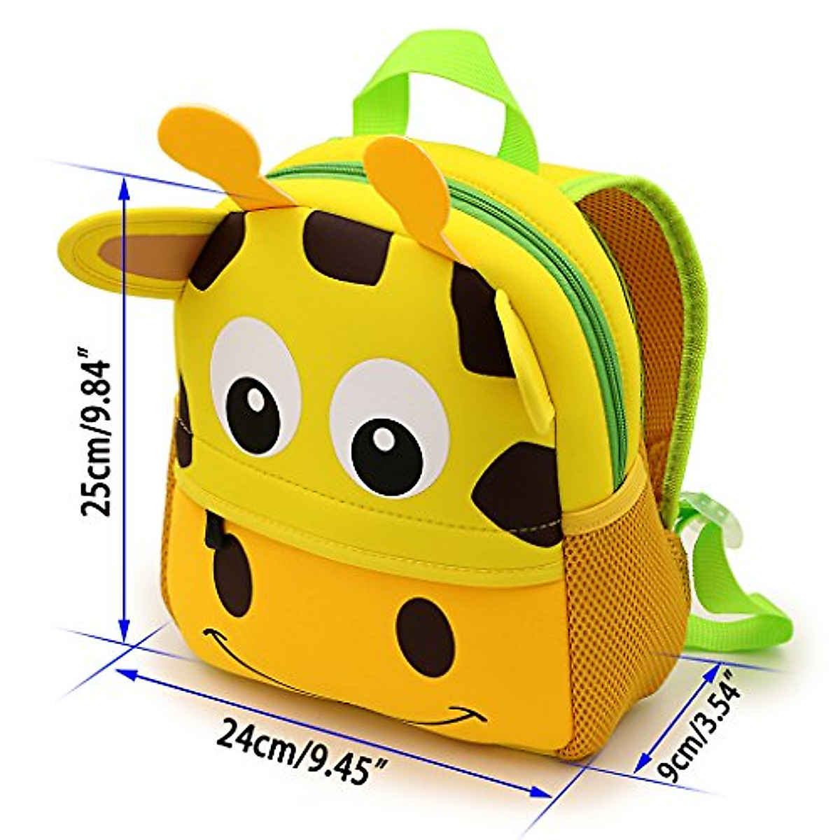 Hipiwe Little Kid Toddler Backpack Baby Boys Girls Kindergarten Pre School Bags Cute Neoprene Cartoon Backpacks for Little Kids,Size 9.45"x3.54"x9.84"(Giraffe)