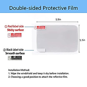 Hud Reflective Head-Up Screen Protector Windscreen Film Universal Car Head-up Display Exclusive Transparent Film 5.9 x 5.1'', 2 Pack