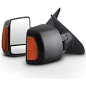 ACANII - [Telescoping Power Heat LED Signal Towing Mirrors Driver+Passenger Side For 2008-2017 Toyota Tundra/Sequoia