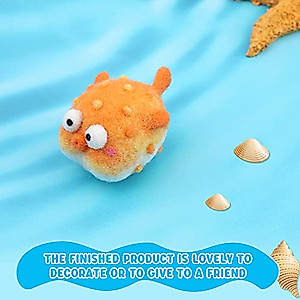 IMZAY Needle Felting Kit, Needle Felting Starter Kit, Needle Wool Felting Tools Kit with Felting Needles, Foam Mat, Wool Roving, Instruction, and Other Wool Felting Supplies- Orange Fish