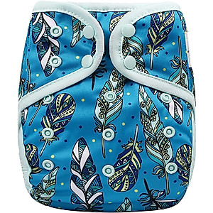 OsoCozy Economy Prefold Cloth Diaper Package - 3 Dozen Infant 4x8x4 Unbleached 100% Cotton Prefold Diapers (7-15 lbs) & 4 One-Size Diaper Covers (2 Jay Feathers and 2 Forest Critters)