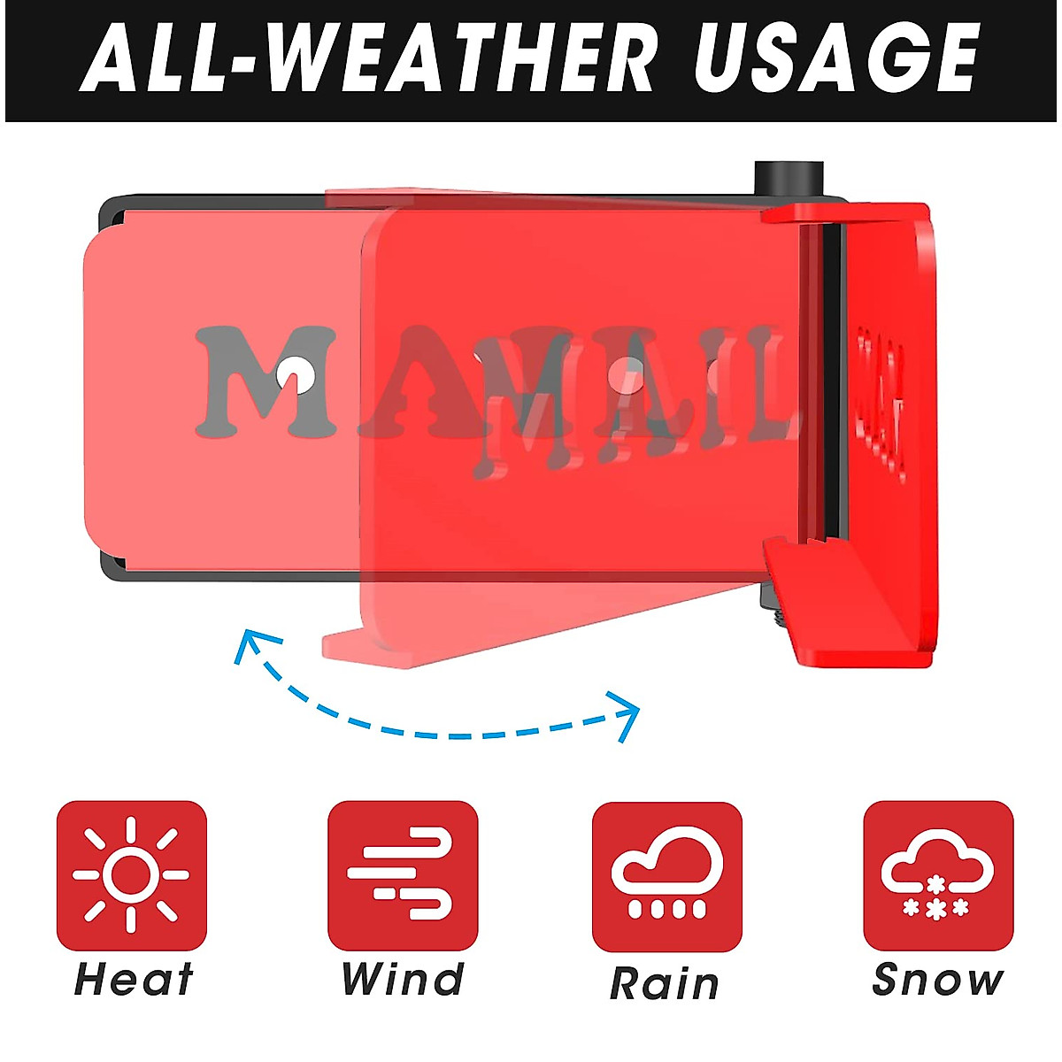 Professional Mailbox Flag Galvanized Steel Universal Outgoing Matte Mailbox Replacement Flag Kit Upgraded Sinking-Fixed Design for All Other Surface Rust Resistant Mailbox Flag Easy Assembly