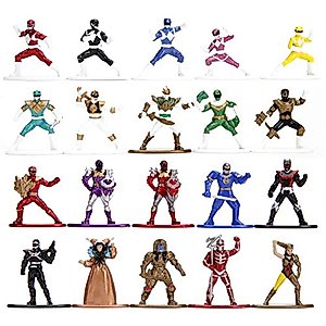 Jada Toys Power Rangers 1.65" Die-cast Metal Collectible Figures 20-Pack, Toys for Kids and Adults, Silver