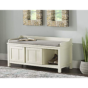 Linon Micah White Storage Bench