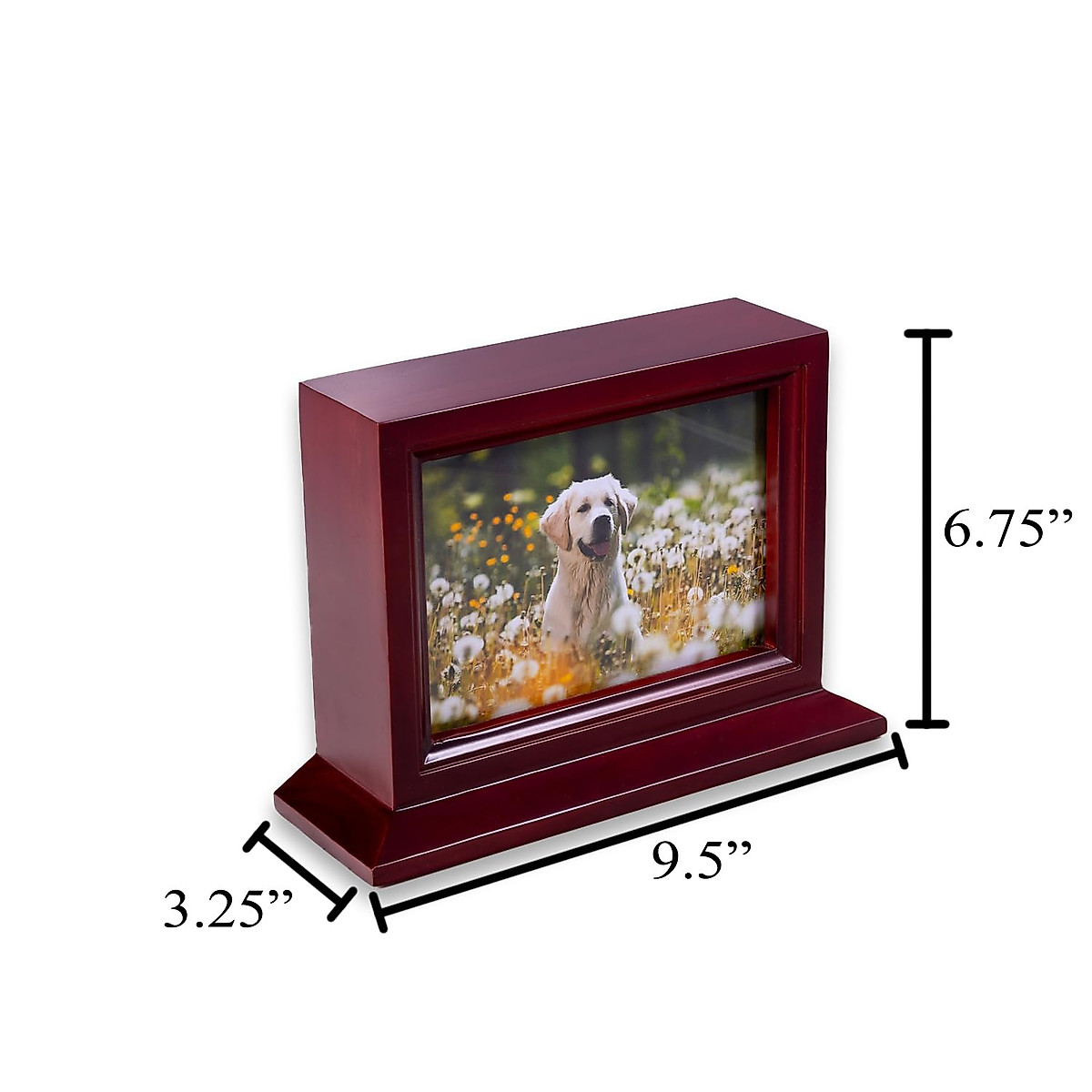 Deering Moments Photo Frame Wood Pet Urn for Ashes, Picture Frame Urn for Pets, Holds up to 50lb Pre Cremation Weight