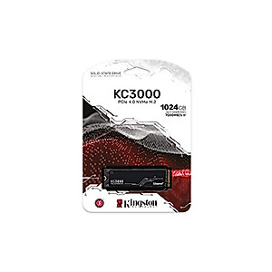 Kingston KC3000 PCIe 4.0 NVMe M.2 1024 GB SSD - High-Performance Storage for Desktop and Laptop PCs -SKC3000S/1024G