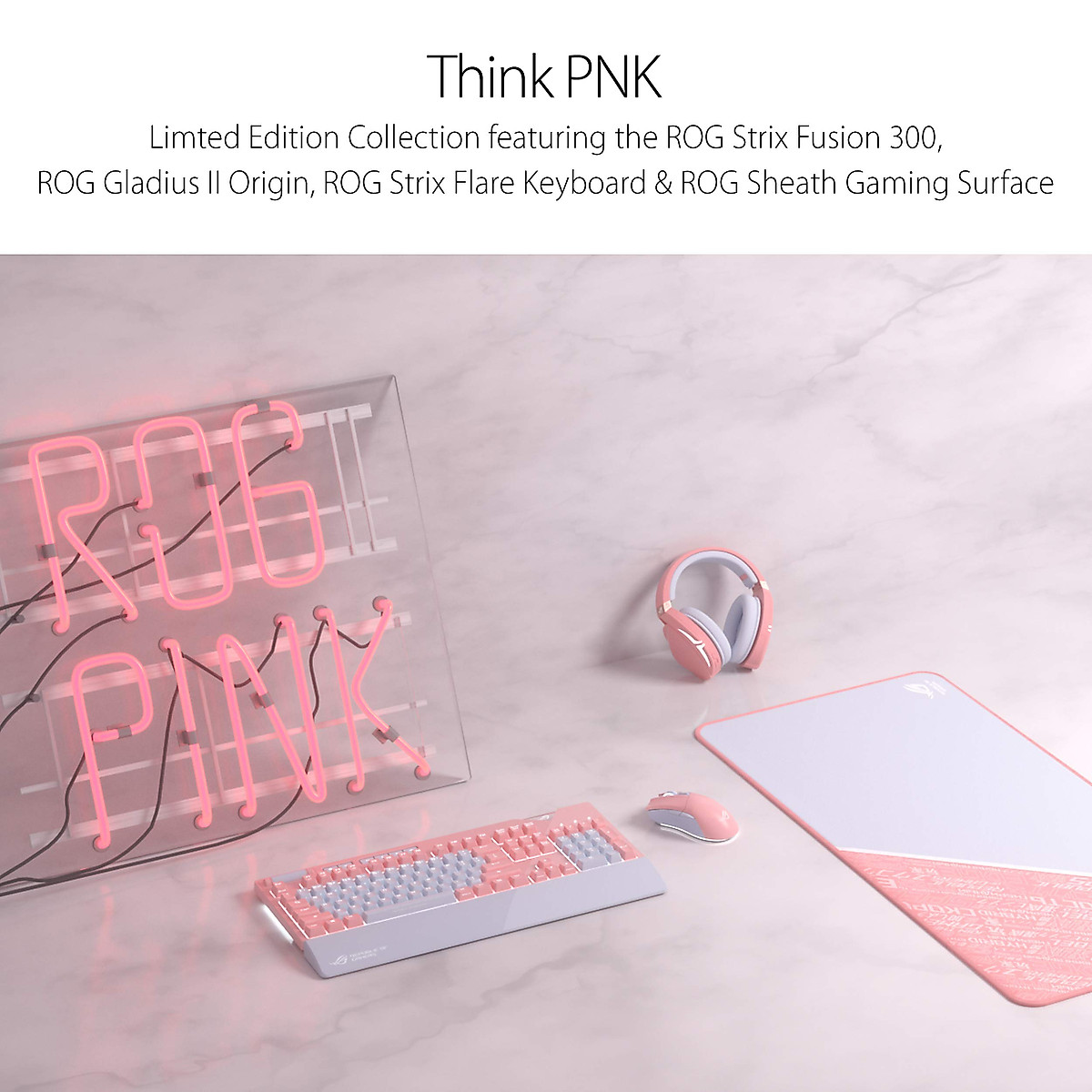 ASUS ROG Strix Flare Pnk (Cherry MX Brown) Limited Edition Mechanical Gaming Keyboard with Switches, Aura Sync RGB Lighting, Customizable Badge, USB Pass Through and Media CONTROLS (Renewed)