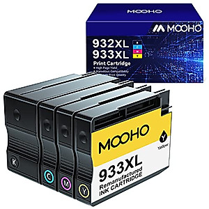 MOOHO Compatible Ink Cartridge Replacement for 932XL 933XL 932 933 XL Combo Pack for OfficeJet 6600 6700 6100 7110 7612 7510 7610 7620 Printer (Black, Cyan, Yellow, Magenta, 4 Pack)