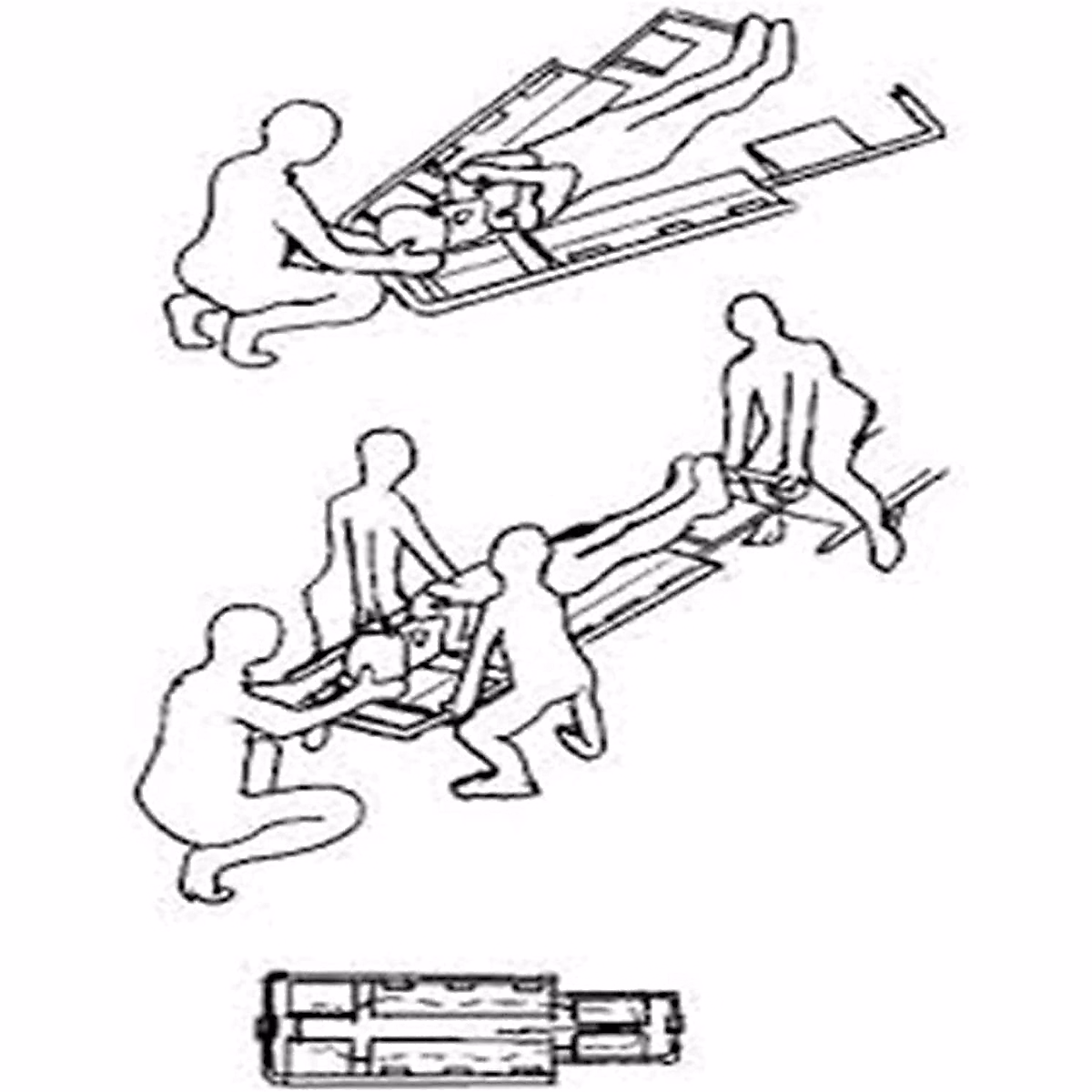 LENFUN Folding Scoop Stretcher, Patient Transfer Plastic Foldable Aluminum Alloy Scoop Stretcher,Ambulance Stretcher Gurney, Patient Transport Rescue Aluminum Alloy Folding