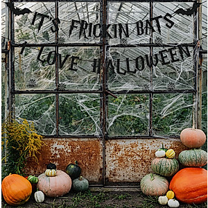 CAVLA Glitter It's Frickin Bats I Love Halloween Banner Black Glittery Halloween Garland Banner with Bat Signs Happy Halloween Party Decorations for Haunted Houses Home Wall Fireplace Party Supplies