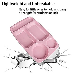 WUWEOT 8 Pack Divided Food Plates, 13.5" Wheat Straw Tray, 5-Compartment Unbreakable Fast Food Tray, Microwave Dishwasher Safe, BPA Free, Lightweight