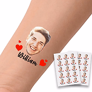 Custom Tattoos Personalized Temporary Tattoos with Photo Face Name Heart for Birthday Party Wedding Bride Groom Gift