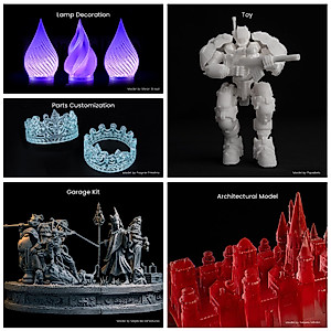 ELEGOO Upgraded Standard Photopolymer Resin LCD UV-Curing Resin 405nm 3D Printer Resin for LCD/MSLA/DLP 3D Printing Grey 500g