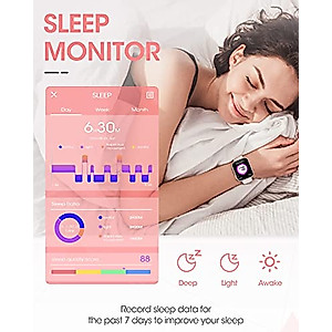 Smart Watch Women(Answer/Make Calls), 2023 Newest 1.8'' Bluetooth Smart Watch for Android iPhones, 5ATM Waterproof Outdoor Fitness Tracker with AI Voice/Heart Rate/SpO2/Sleep Monitor, Smartwatch Pink